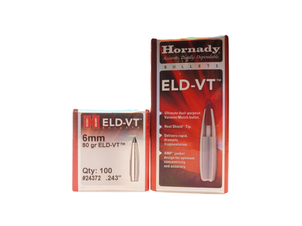 Hornady 6mm, 80 gr, ELD-VT-, Bullets [100]